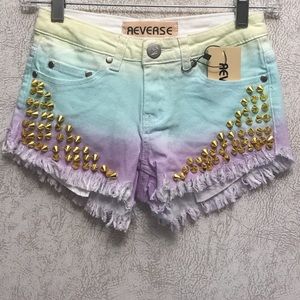 Reverse | Shorts | Nwt Reverse Denim Shorts With Studs | Poshmark